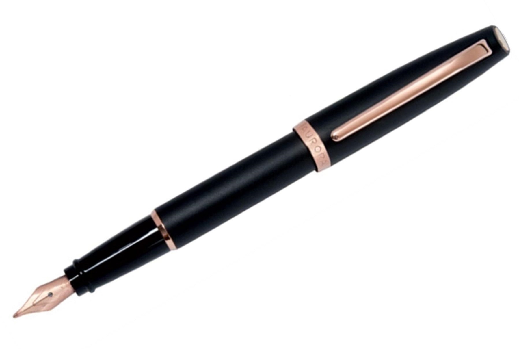 Aurora Style Satin Rose Gold Trim Fountain Pen