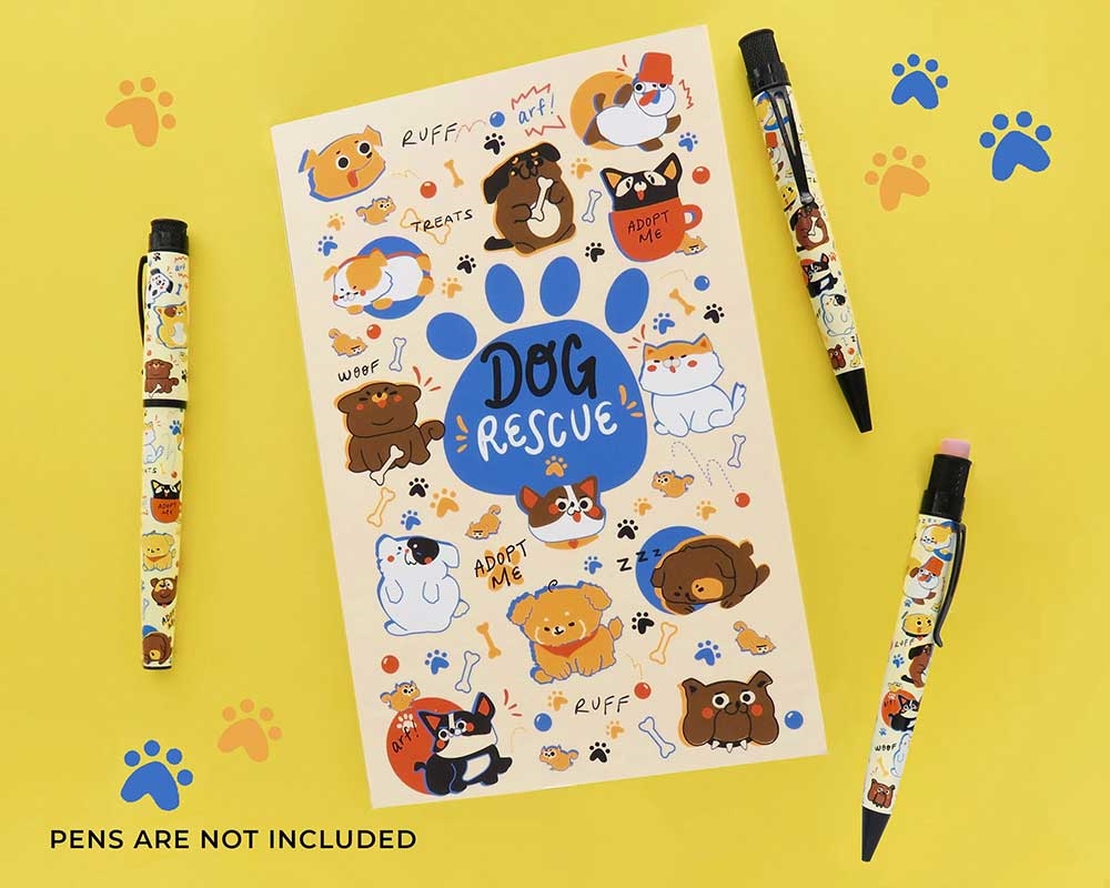 Retro Rescue Matching Classic Size Notebook