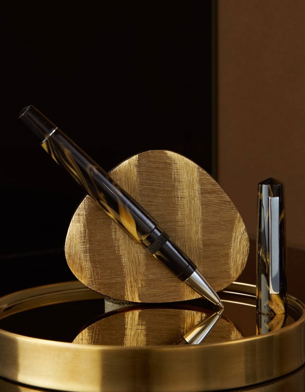 Tibaldi Infrangible Black Gold Rollerball Pen