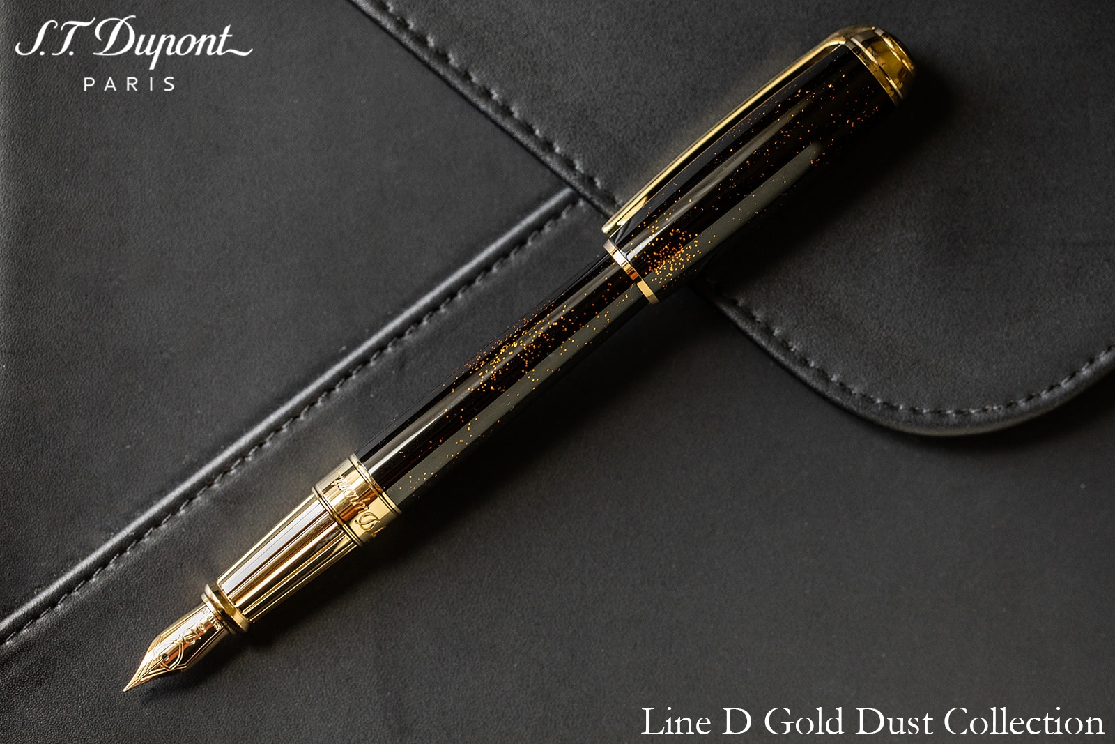Dupont Line D Gold Dust Black Fountain Pen