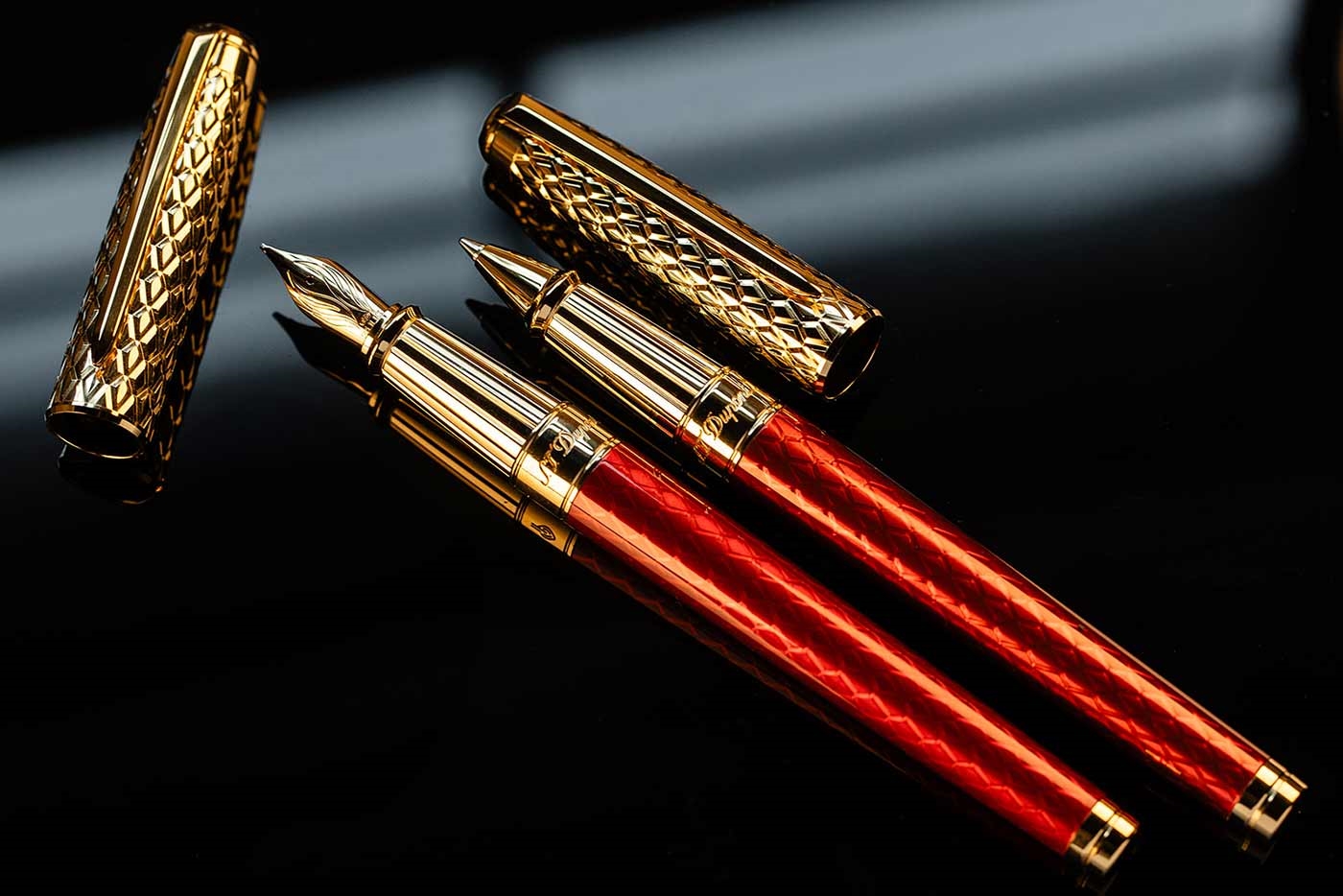 S.T. Dupont Dragon Scale Fountain Pen Medium Nib