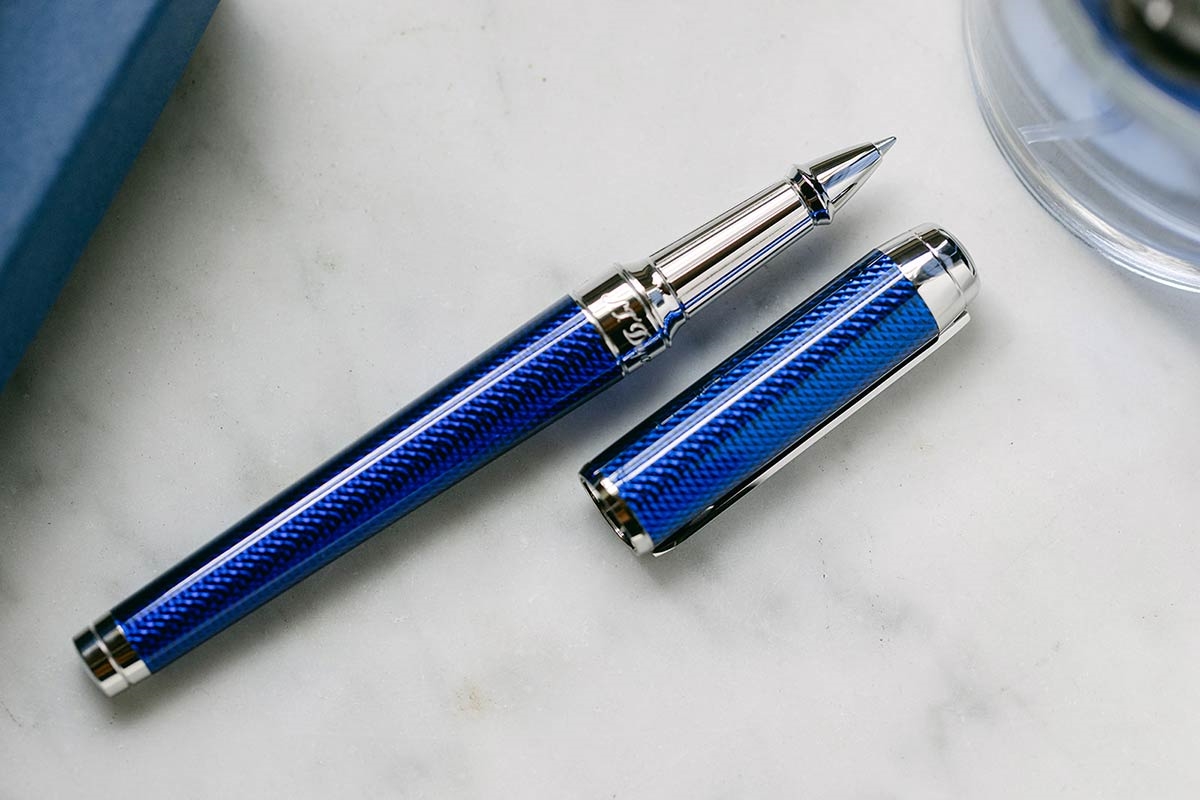 S.T. Dupont Eternity XL Blue Guilloche Rollerball Pen