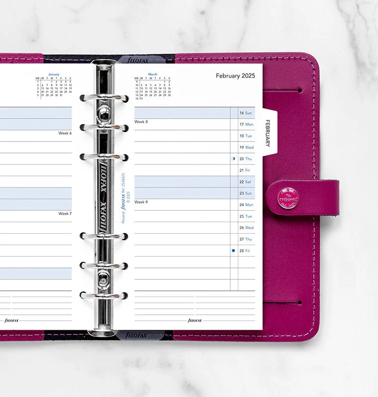 Filofax Personal Month to View w/Tabs 2025