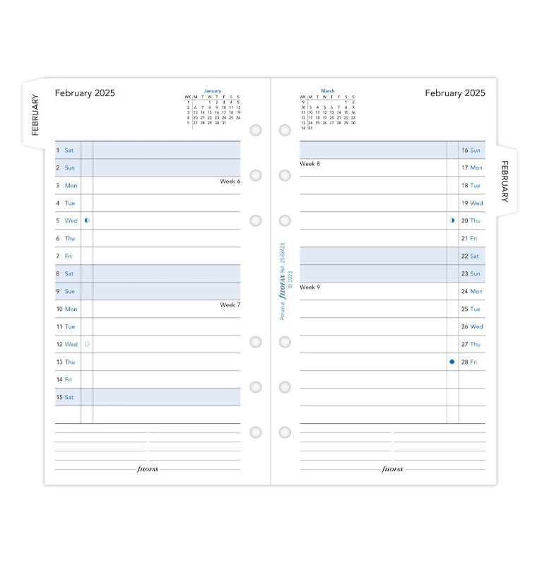 Filofax Personal Month to View w/Tabs 2025
