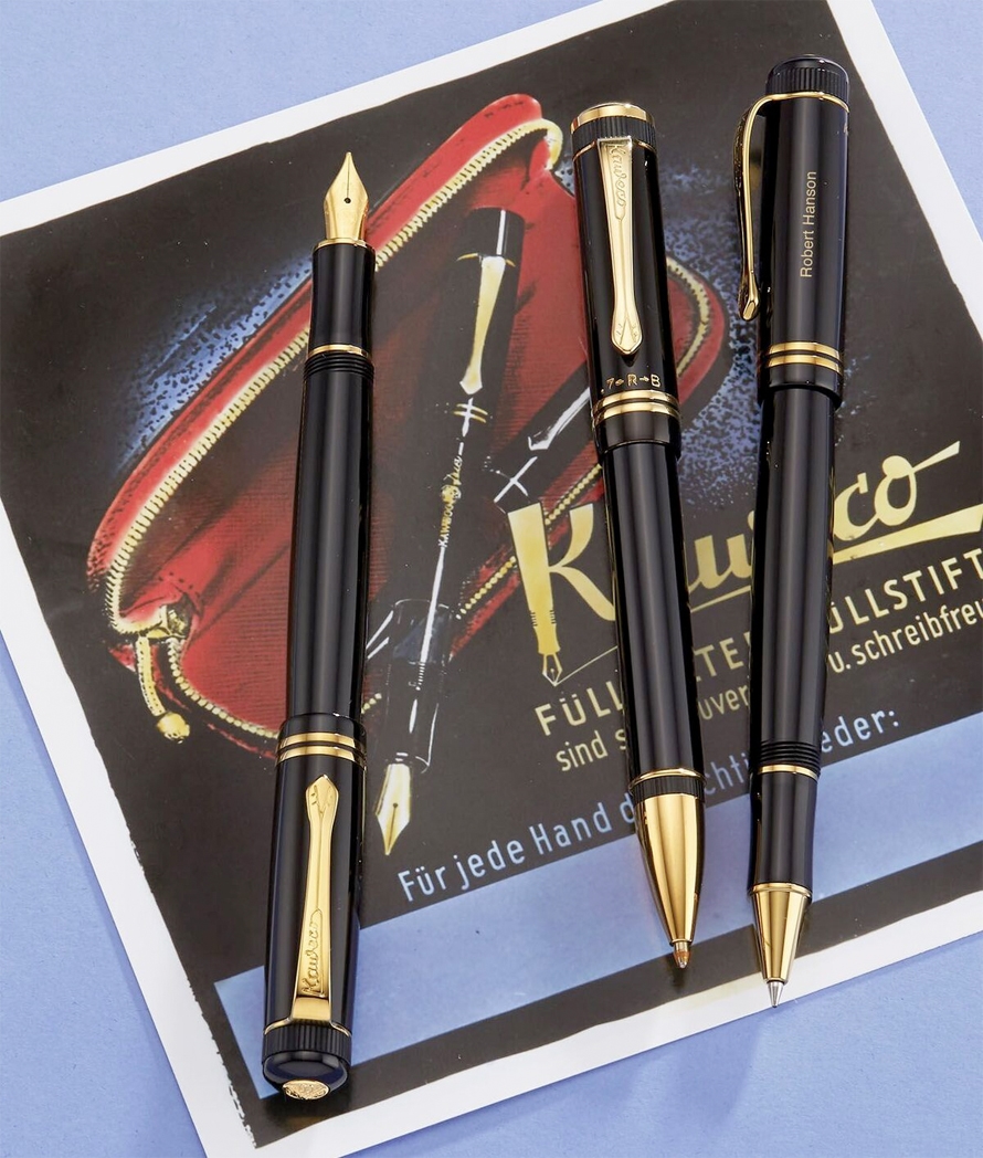 Kaweco Dia 2 Black with Gold Trim Fountain Pen
