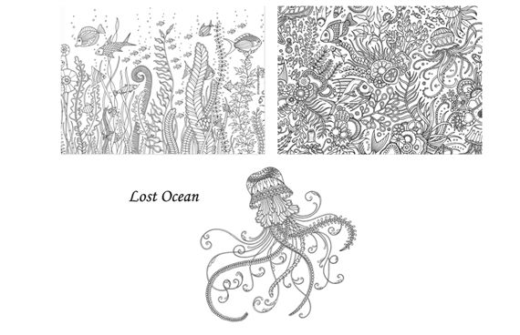 Johanna Basford Lost Ocean Coloring Postcards