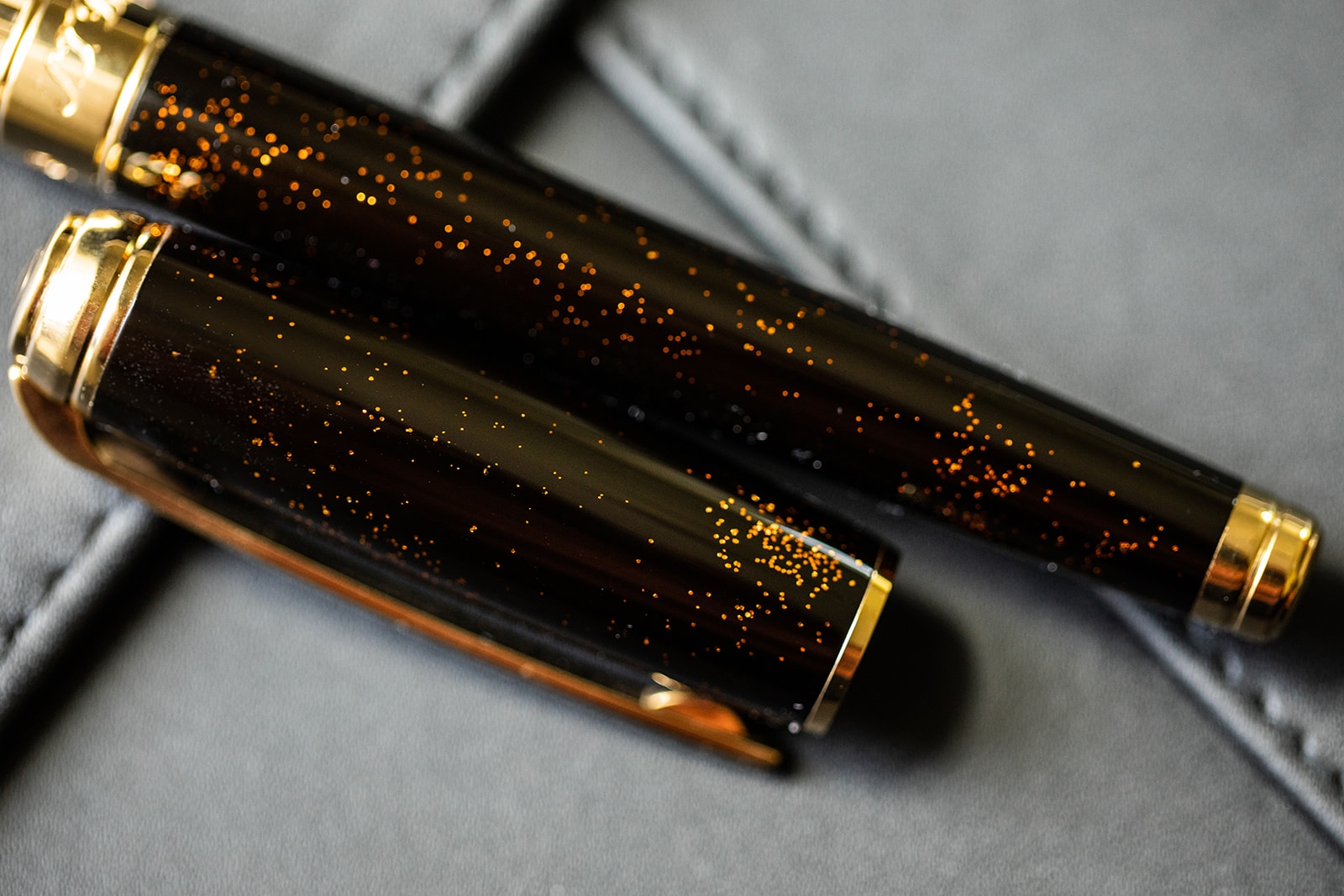 Dupont Line D Gold Dust Black Fountain Pen