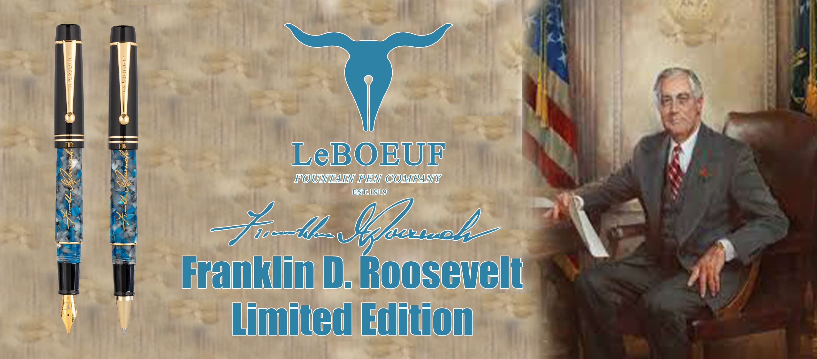 LeBoeuf Limited Edition FDR Franklin D. Roosevelt Fountain Pen