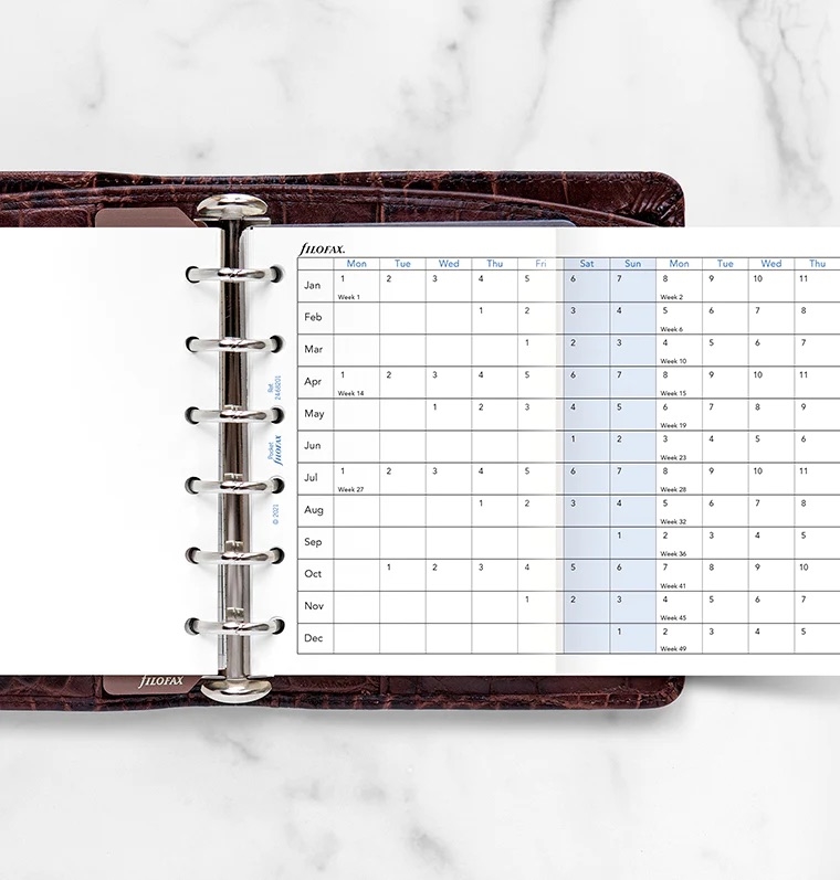 Filofax Mini Horizontal Year Planner 2024