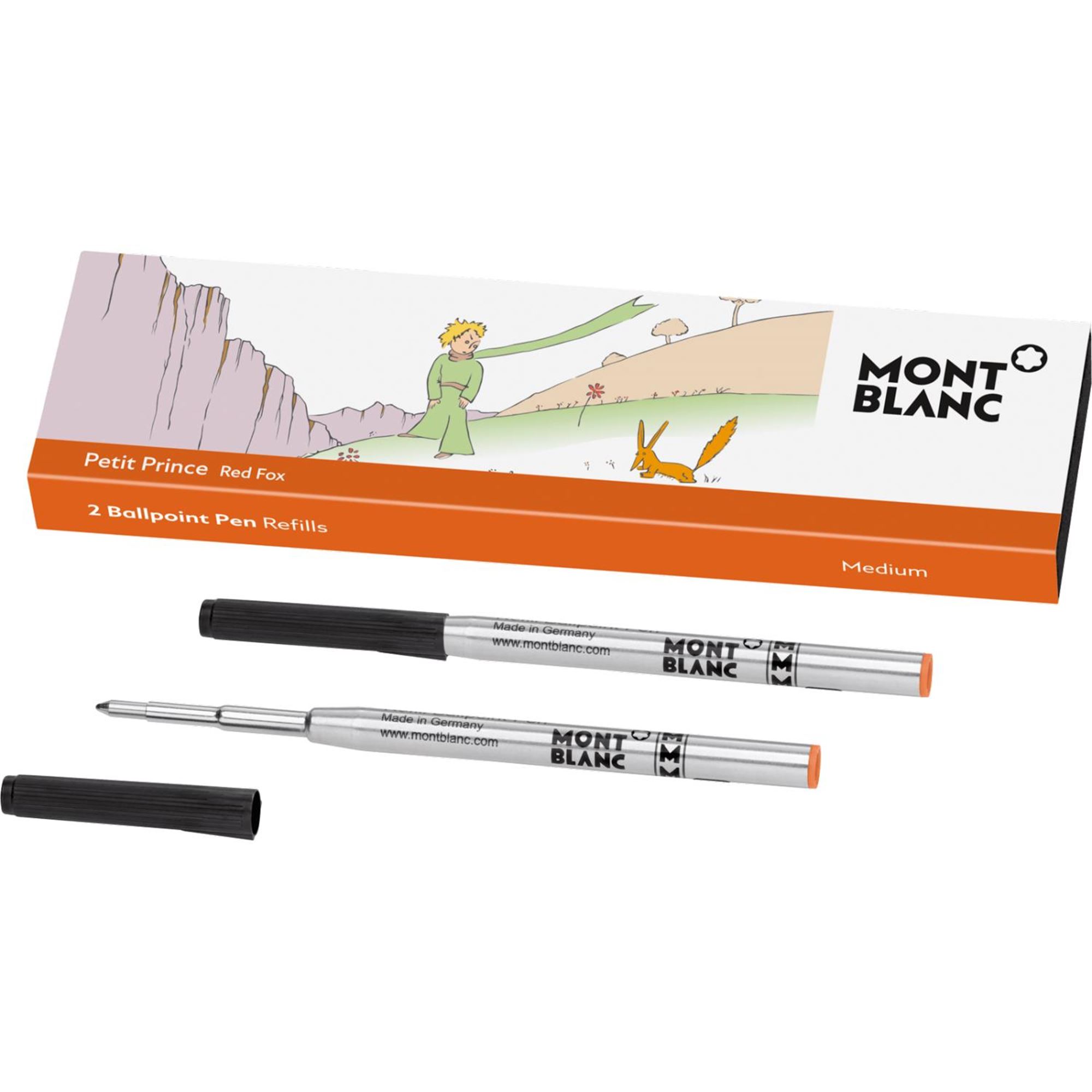 Montblanc Le Petit Prince & Fox Ballpoint Pen refill 2/pk orange