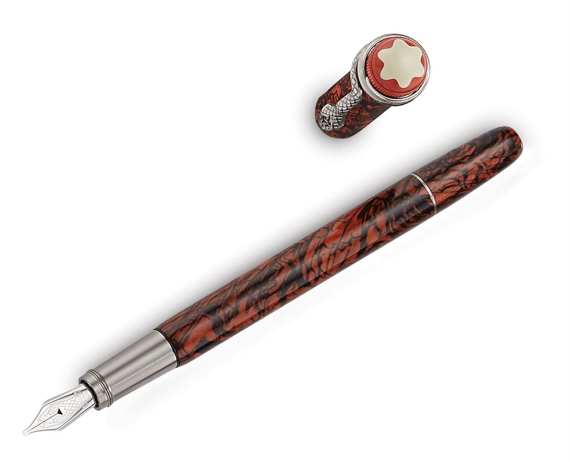 Montblanc Heritage Rouge & Noir Serpent Marble Fountain Pen