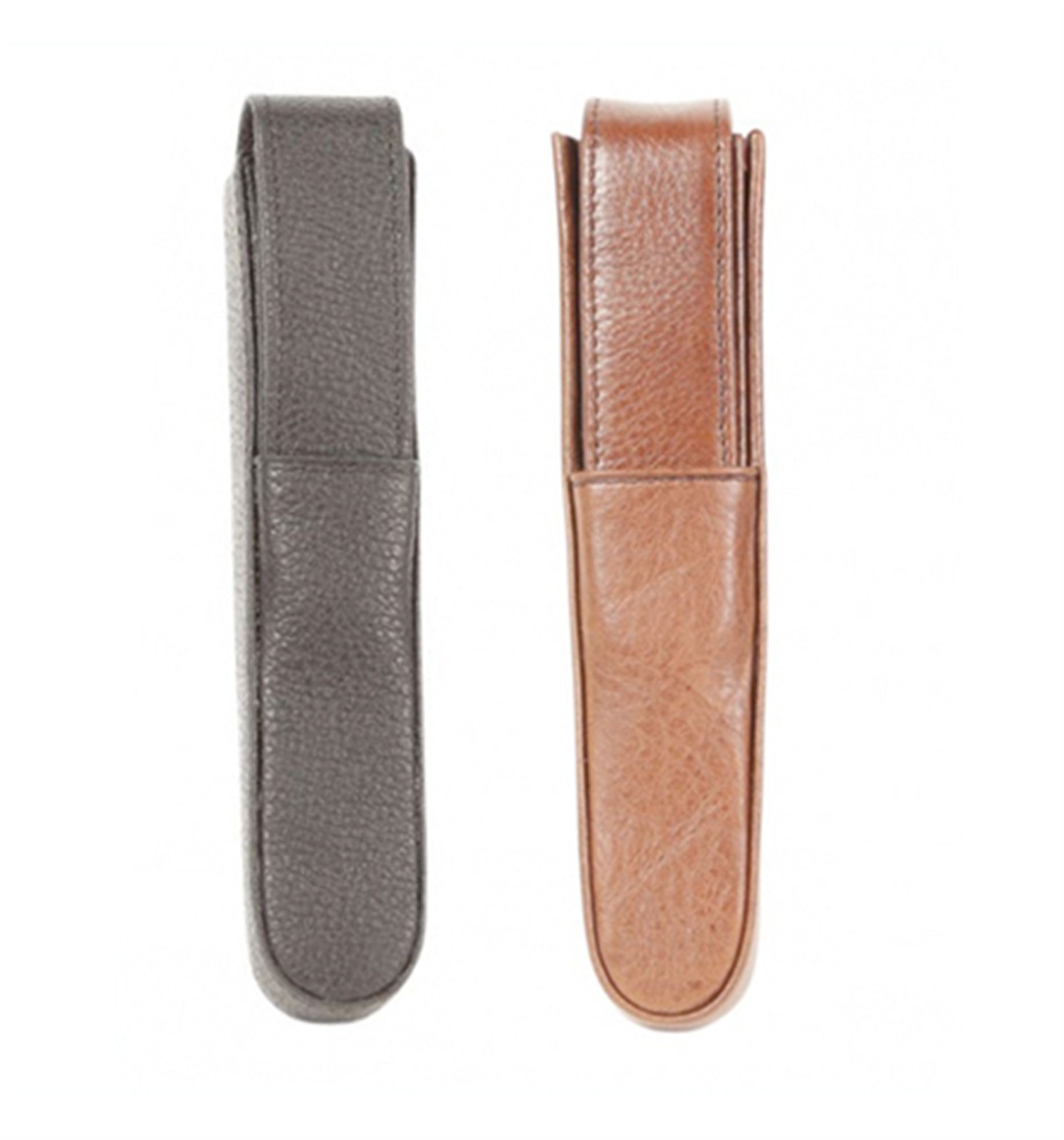 Aston Leather Hard Single Slot Pen Pouch With Front Flap