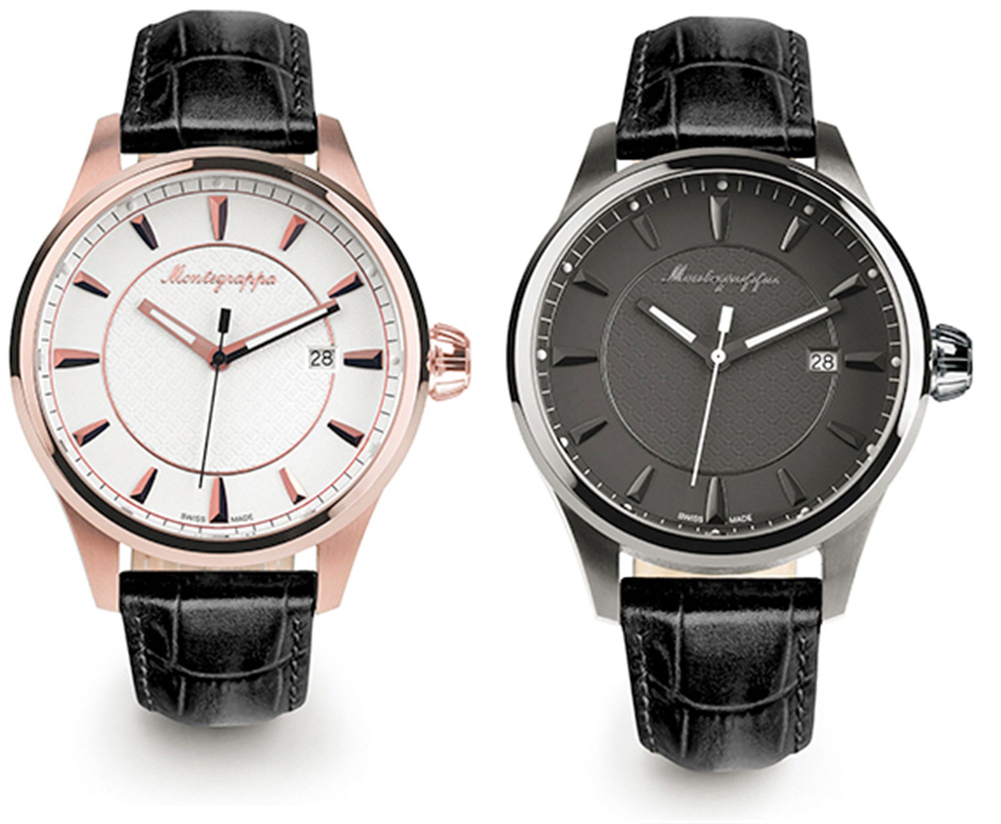 Montegrappa Men's Fortuna Leather Band Watch