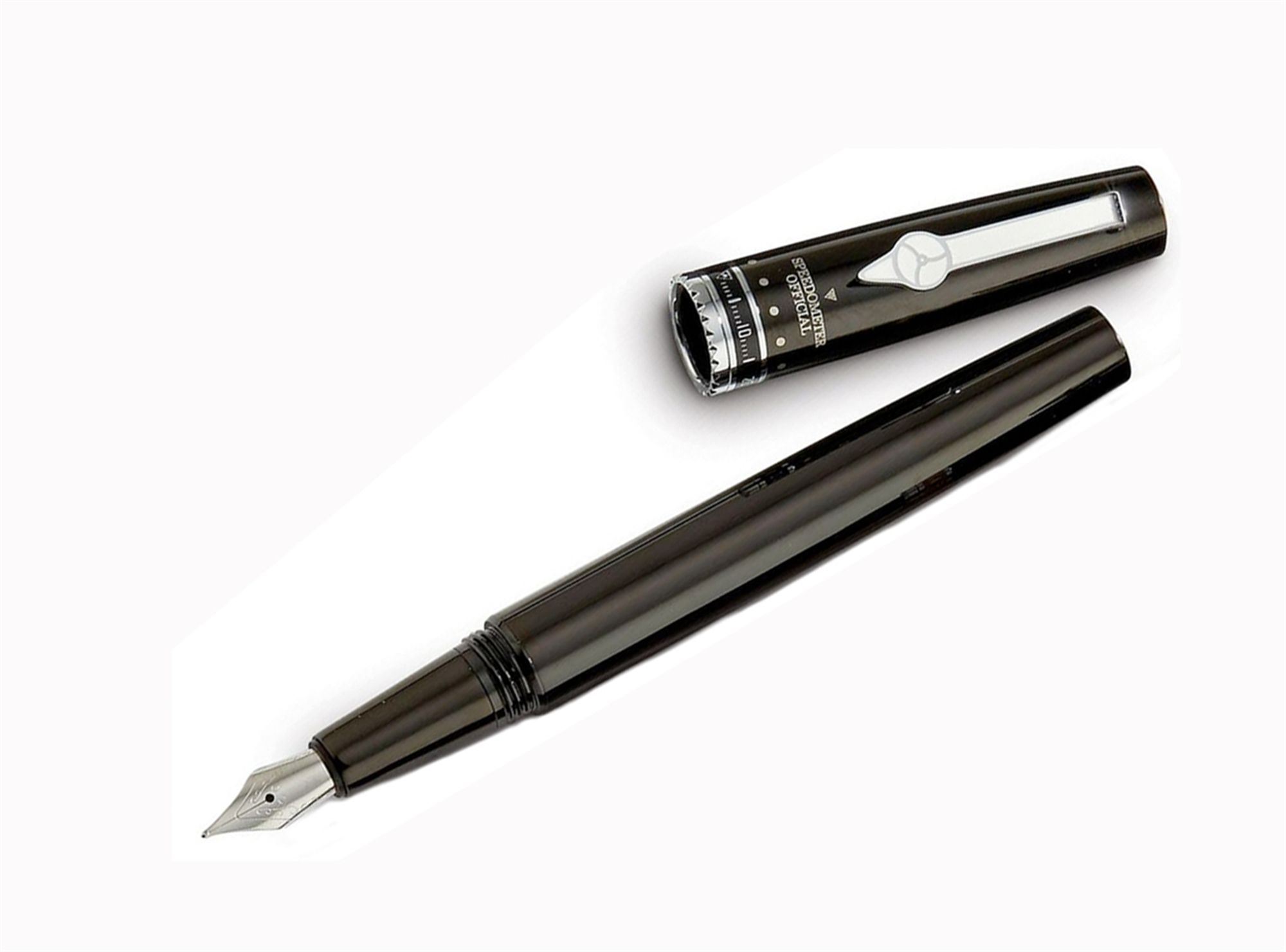 Speedometer Fountain Pen - Black Blue Ring