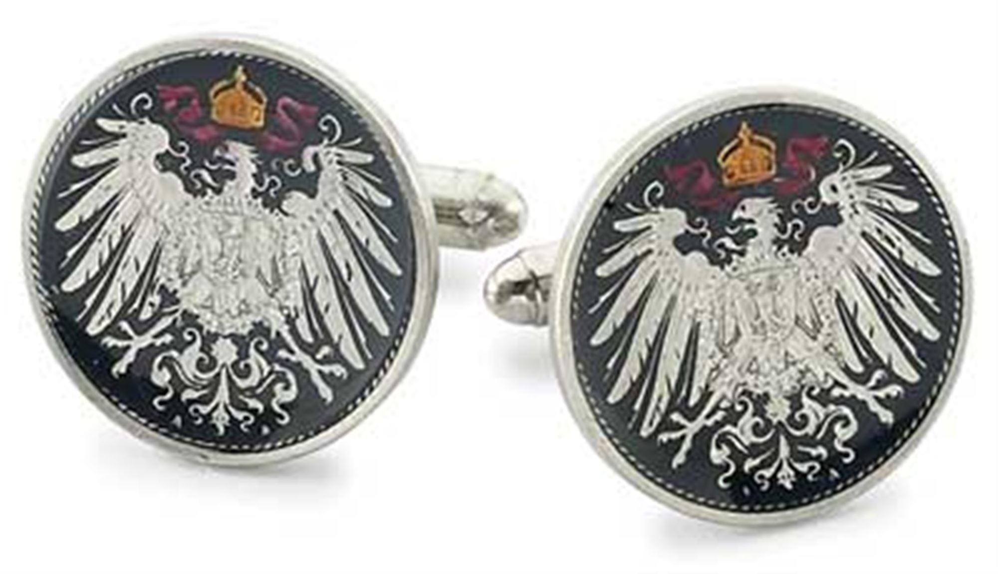 Silver Star Germany Mark Eagle Coin Cufflinks