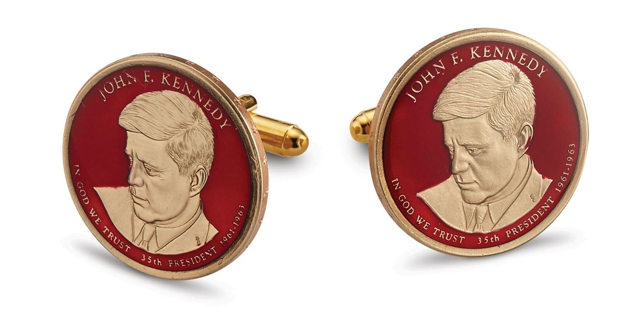 Silver Star President John F Kennedy Cufflinks