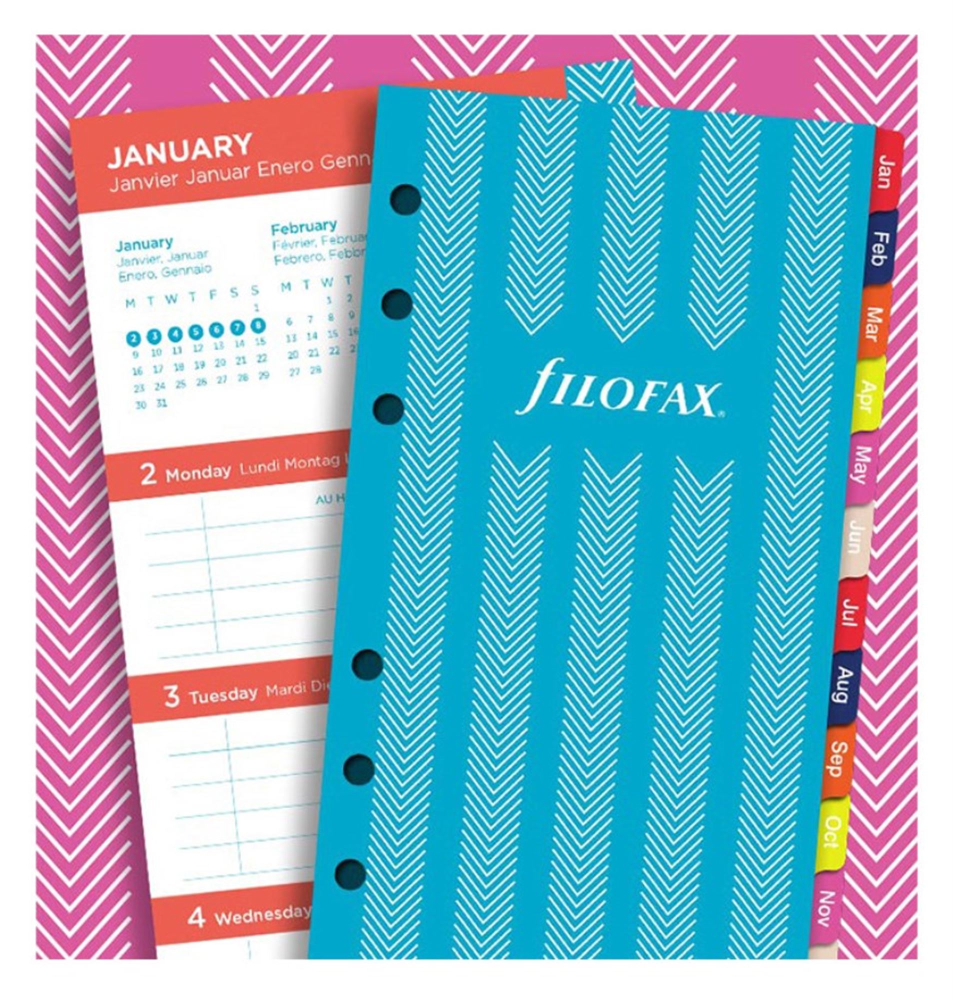Filofax Personal Illustrated Stripes Refill Week to View 2020