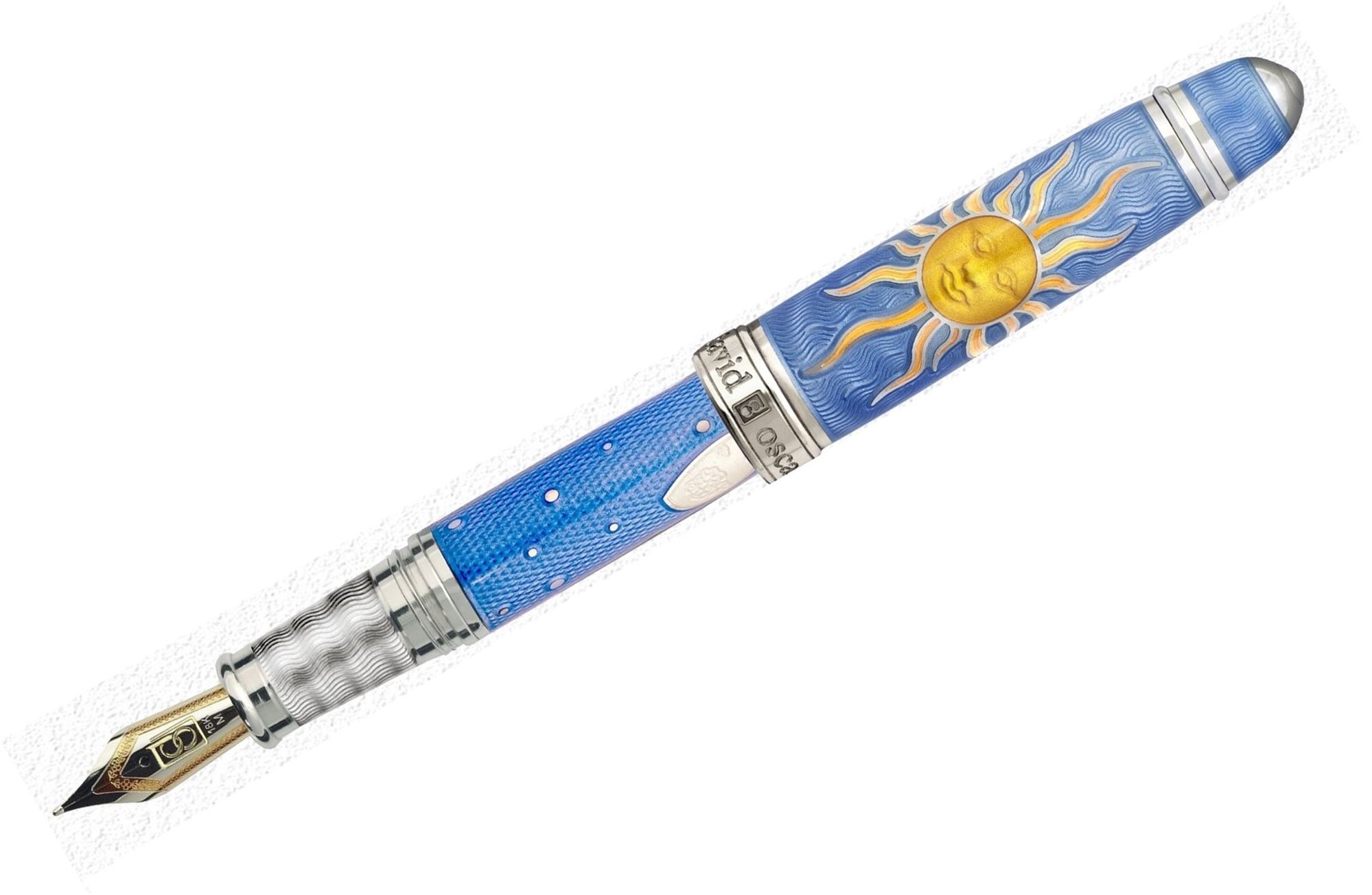 David Oscarson Celestial Fountain Pen - Azure Blue Fine