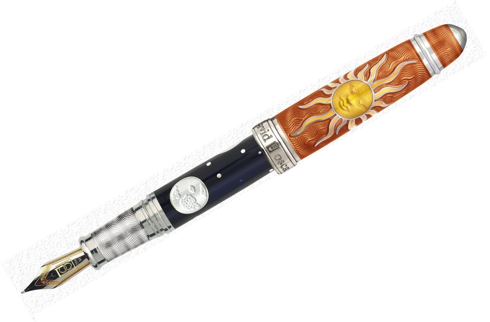 David Oscarson Celestial Fountain Pen - Blazing Saffron Broad