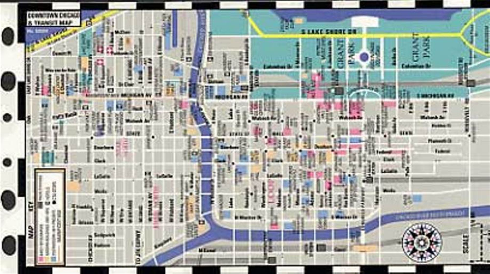 Filofax Pocket Chicago Downtown Map