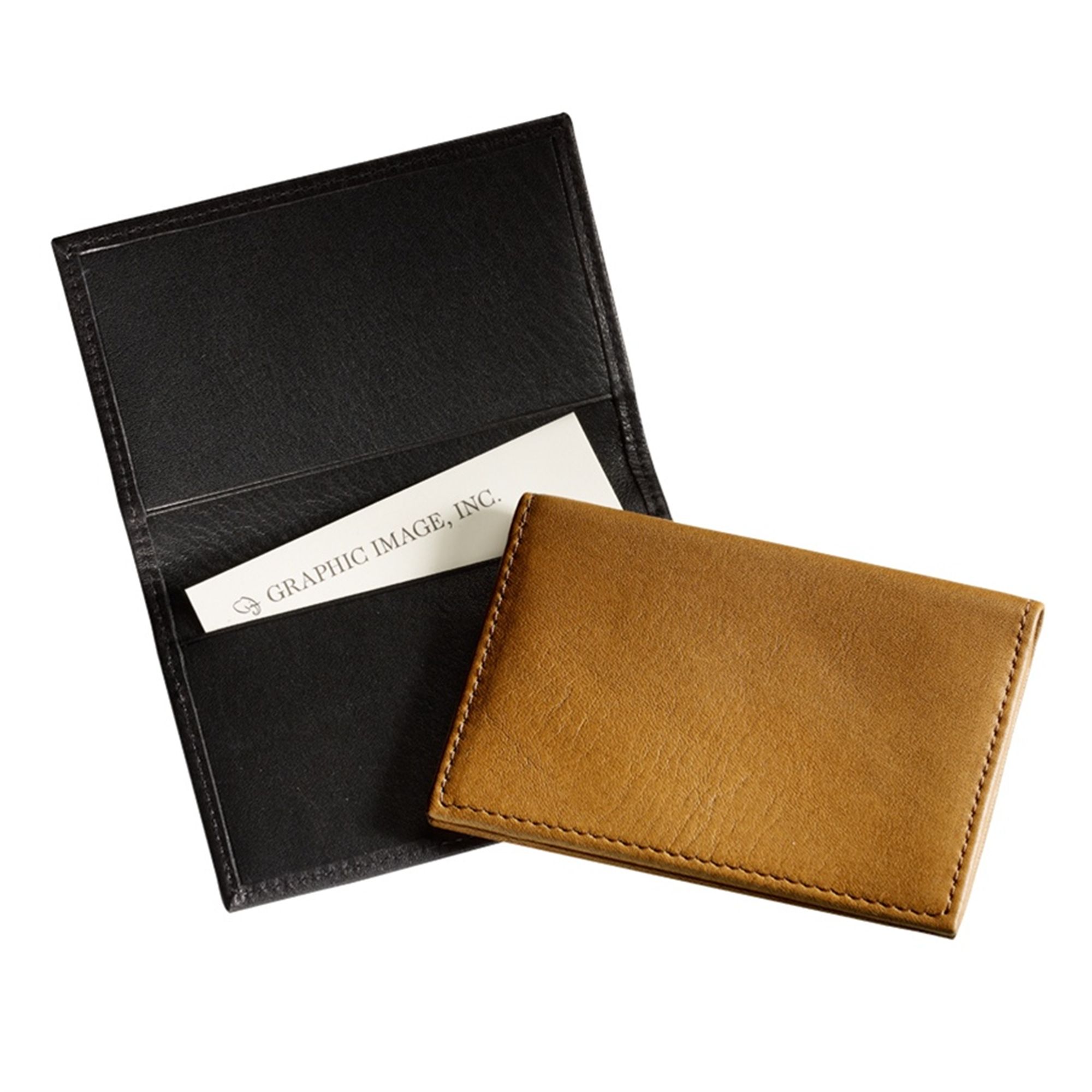 Graphic Image Fold Over Leather Card Case