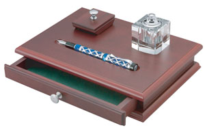 Laban Desk Valet With Inkwell and Blotter