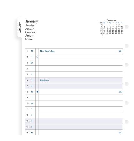 Filofax A5 Refillable Notebook 2020 Monthly Planner Refill