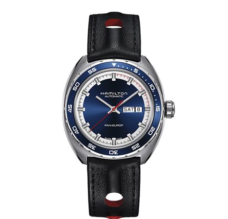 Hamilton Mens Pan Europe Blue Watch W/Band Set
