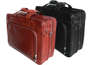 Tony Perotti Green Napoli Laptop Zip-Around Briefcase