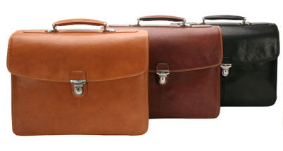 Tony Perotti Green Bella Russo 17" Laptop Double Compartment Briefcase