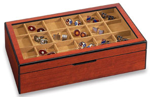 Vox Luxury 36 Slot Cufflink Display With Glass Top