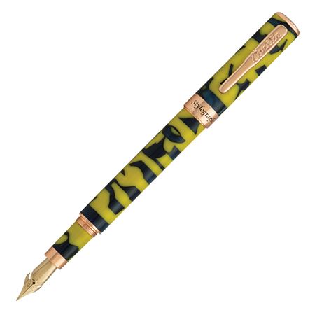 Conklin Stylograph Mosaic Fountain Pen - Yellow/Blue Extra Fine