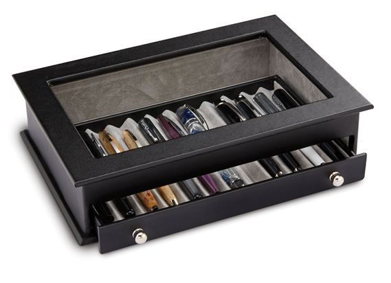 Royce 12 Slot Leather Pen Box