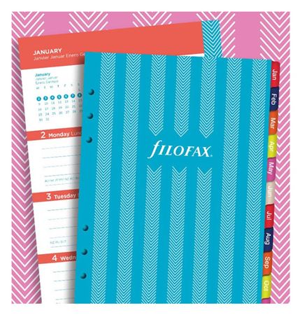 Filofax A5 Illustrated Stripes Refill Week to View 2020