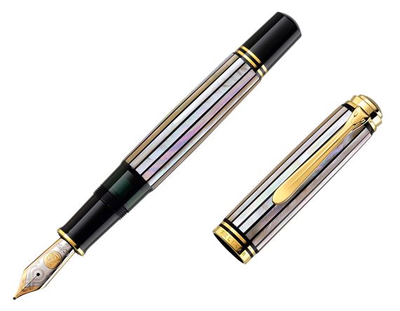 Pelikan Limited Edition M1000 Raden White Ray Fountain - M Nib