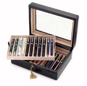 Wolf Leather 23 Pen Case With Glass Top