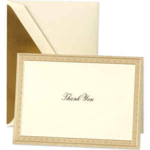 Crane Gold Framed Engraved Thank You Notes 10 Pack